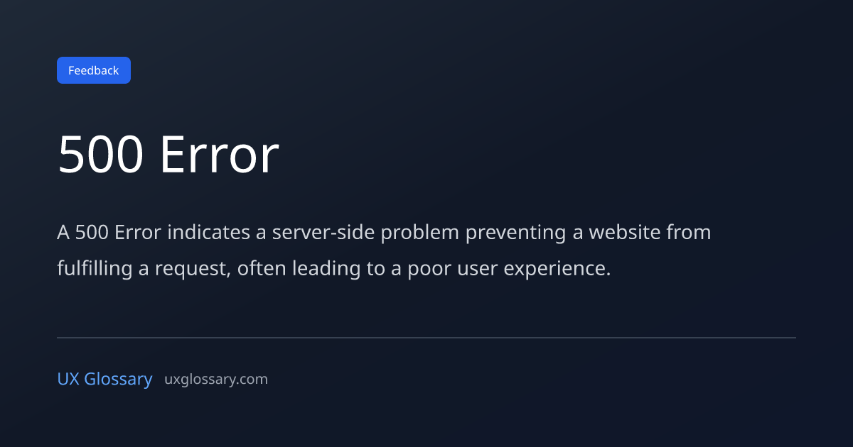 500 Error - Definition, Meaning & Examples | UX Glossary