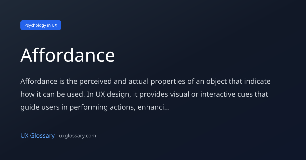 Affordance - Definition, Meaning & Examples | UX Glossary