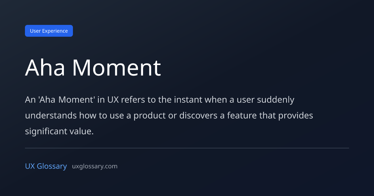 Aha Moment - Definition, Meaning & Examples | UX Glossary