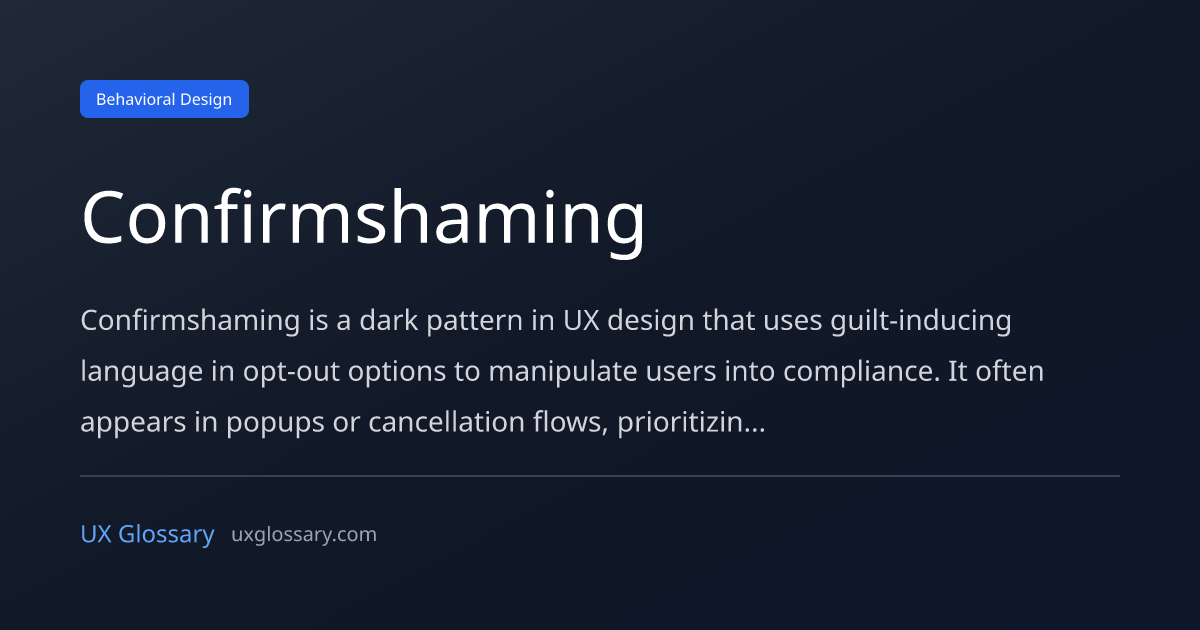 Confirmshaming - Definition, Meaning & Examples | UX Glossary