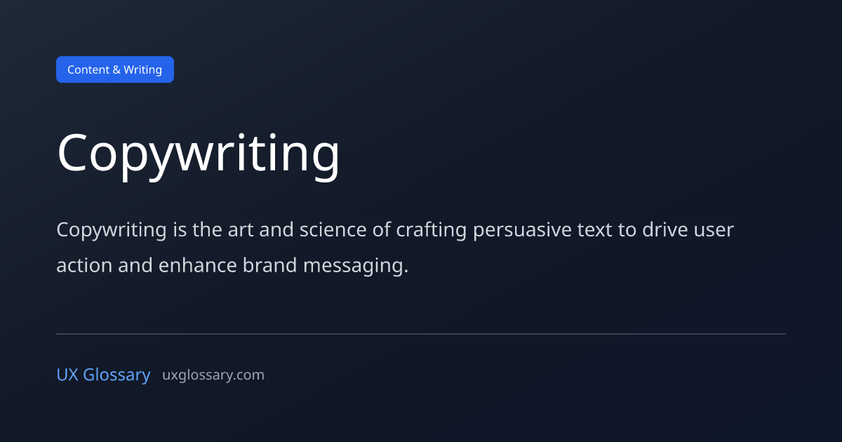 Copywriting - Definition, Meaning & Examples | UX Glossary