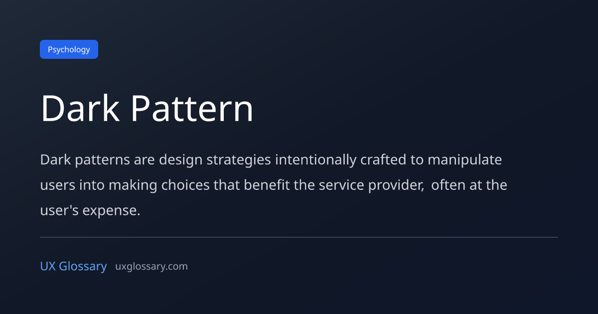 Dark Pattern - Definition, Meaning & Examples | UX Glossary
