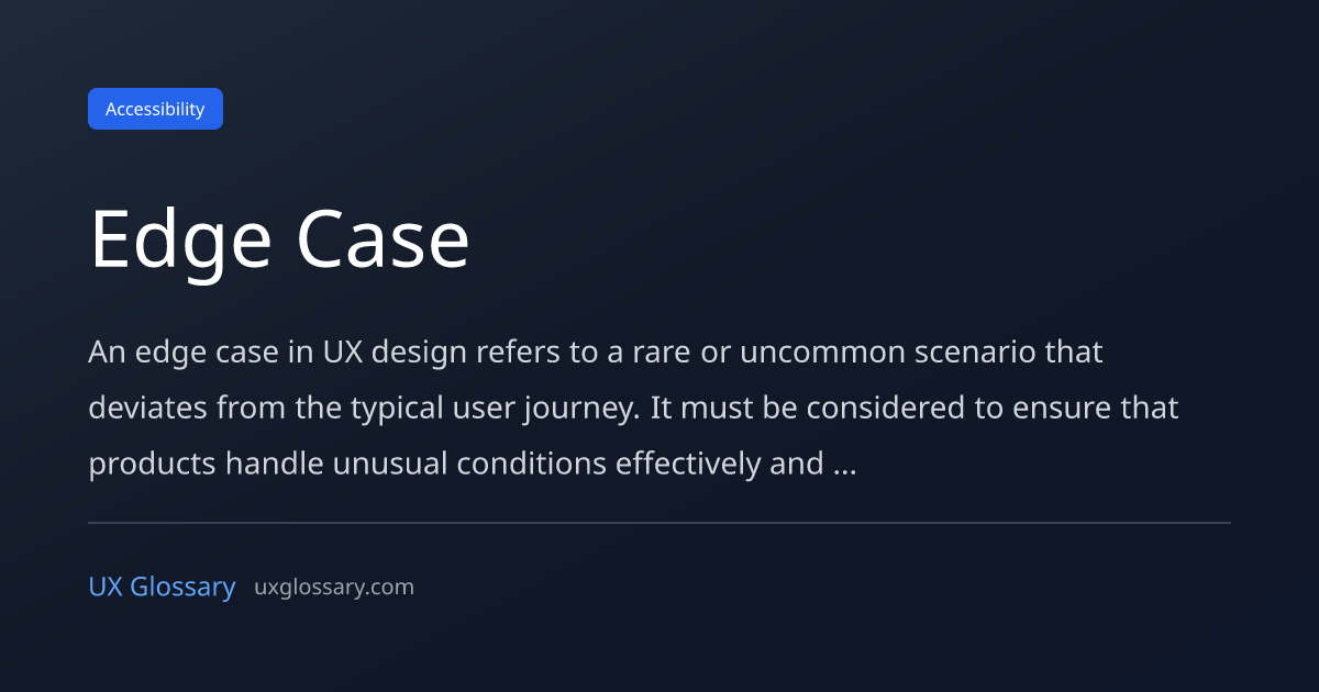 Edge Case - Definition, Meaning & Examples | UX Glossary