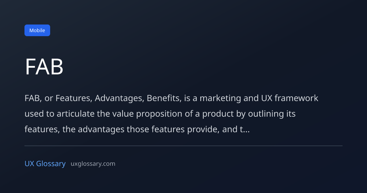 FAB - Definition, Meaning & Examples | UX Glossary