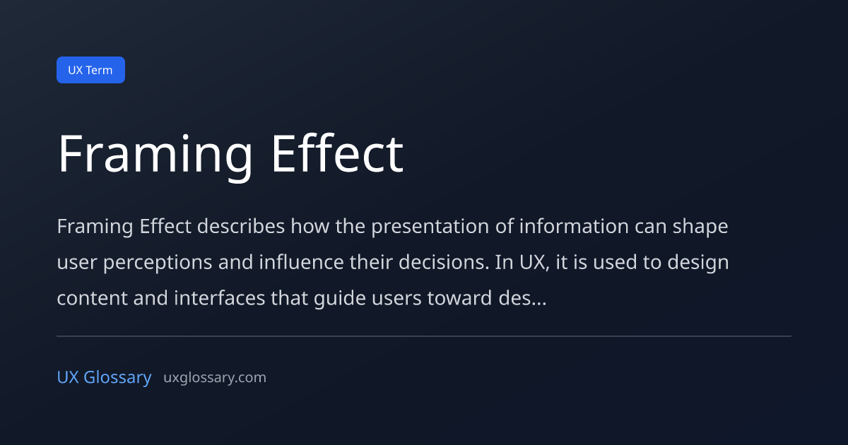 Framing Effect - Definition, Meaning & Examples | UX Glossary