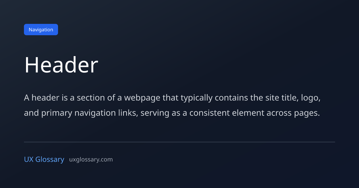 Header - Definition, Meaning & Examples | UX Glossary