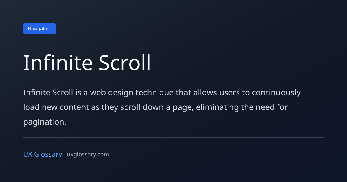 Infinite Scroll - Definition, Meaning & Examples | UX Glossary