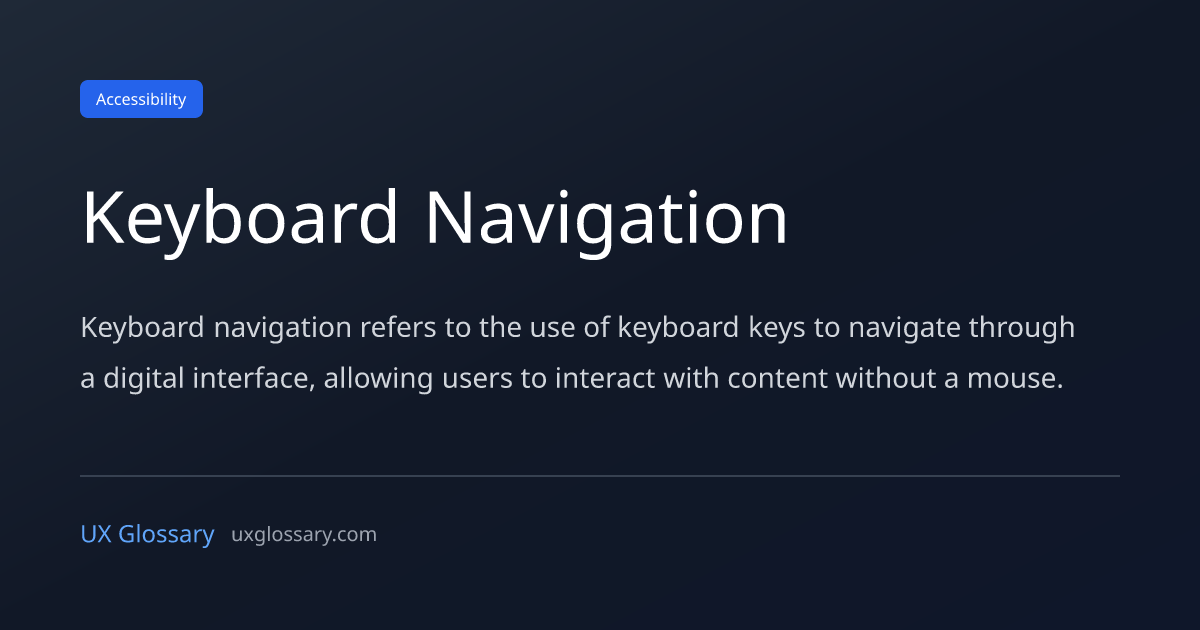 Keyboard Navigation - Definition, Meaning & Examples | UX Glossary