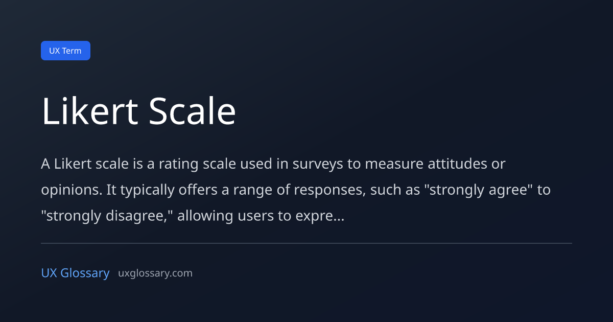 Likert Scale - Definition, Meaning & Examples | UX Glossary