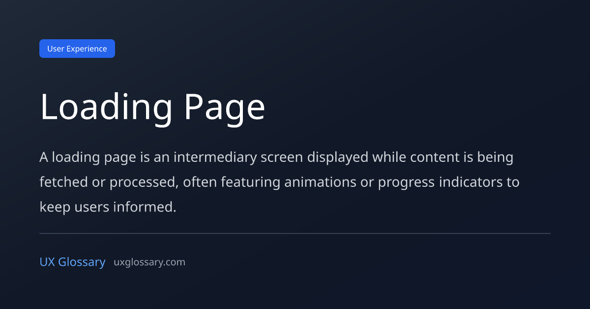 Loading Page - Definition, Meaning & Examples | UX Glossary