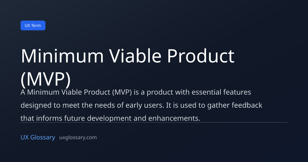 Minimum Viable Product (MVP) - Definition & Examples | UX Glossary