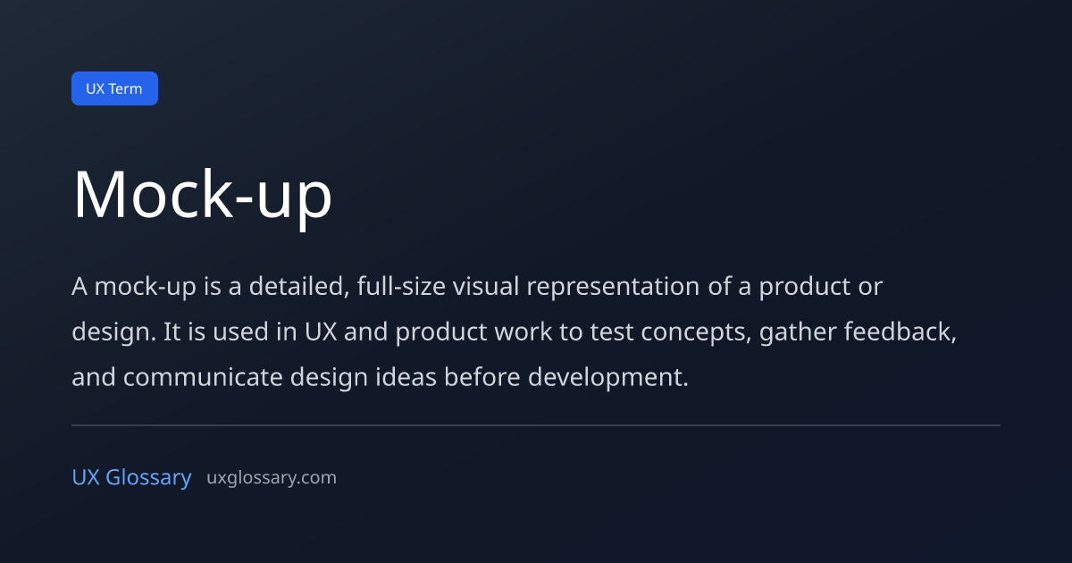 Mock-up - Definition, Meaning & Examples | UX Glossary
