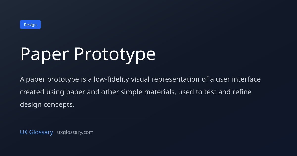 Paper Prototype - Definition, Meaning & Examples | UX Glossary