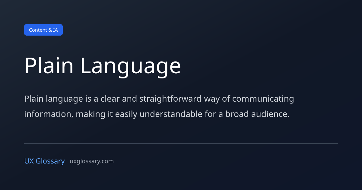 Plain Language - Definition, Meaning & Examples | UX Glossary