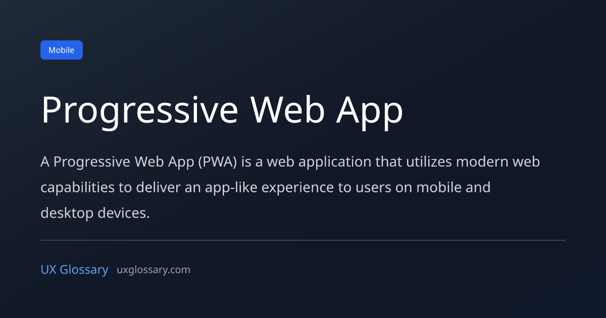 Progressive Web App - Definition, Meaning & Examples | UX Glossary