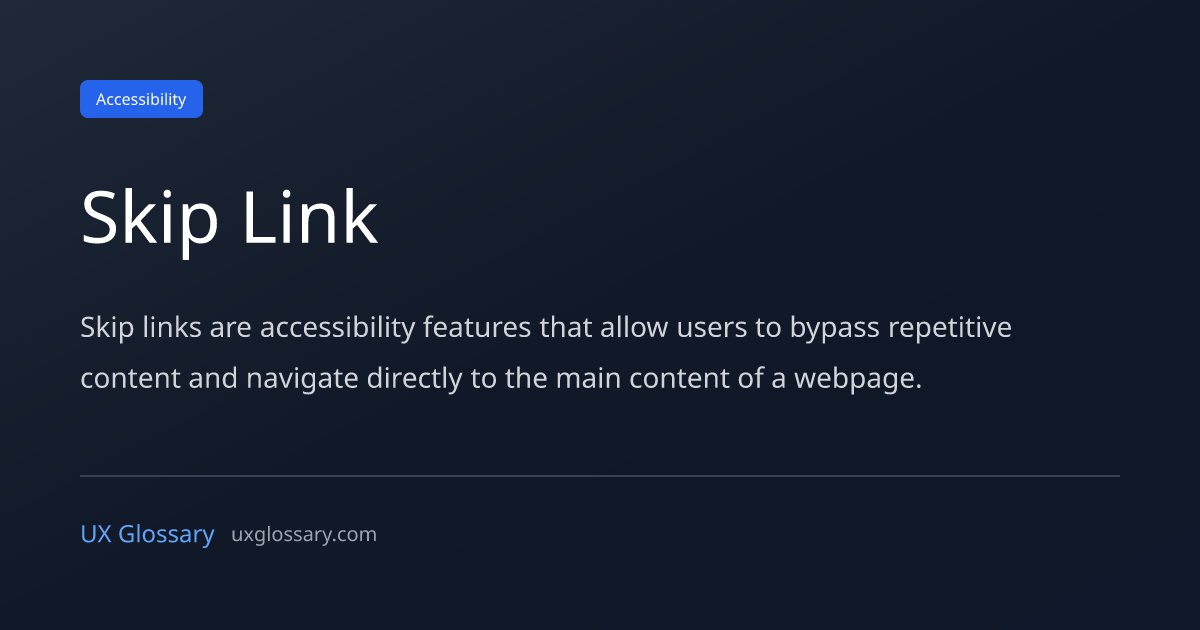 Skip Link - Definition, Meaning & Examples | UX Glossary