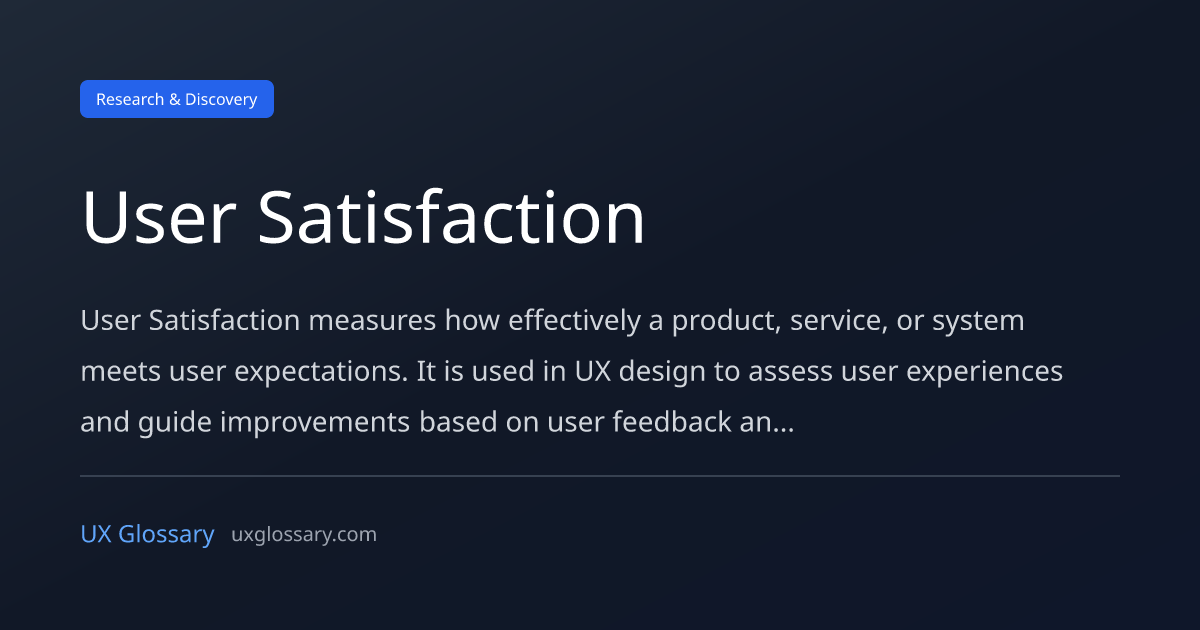 User Satisfaction - Definition, Meaning & Examples | UX Glossary
