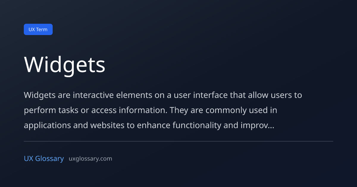 Widgets - Definition, Meaning & Examples | UX Glossary
